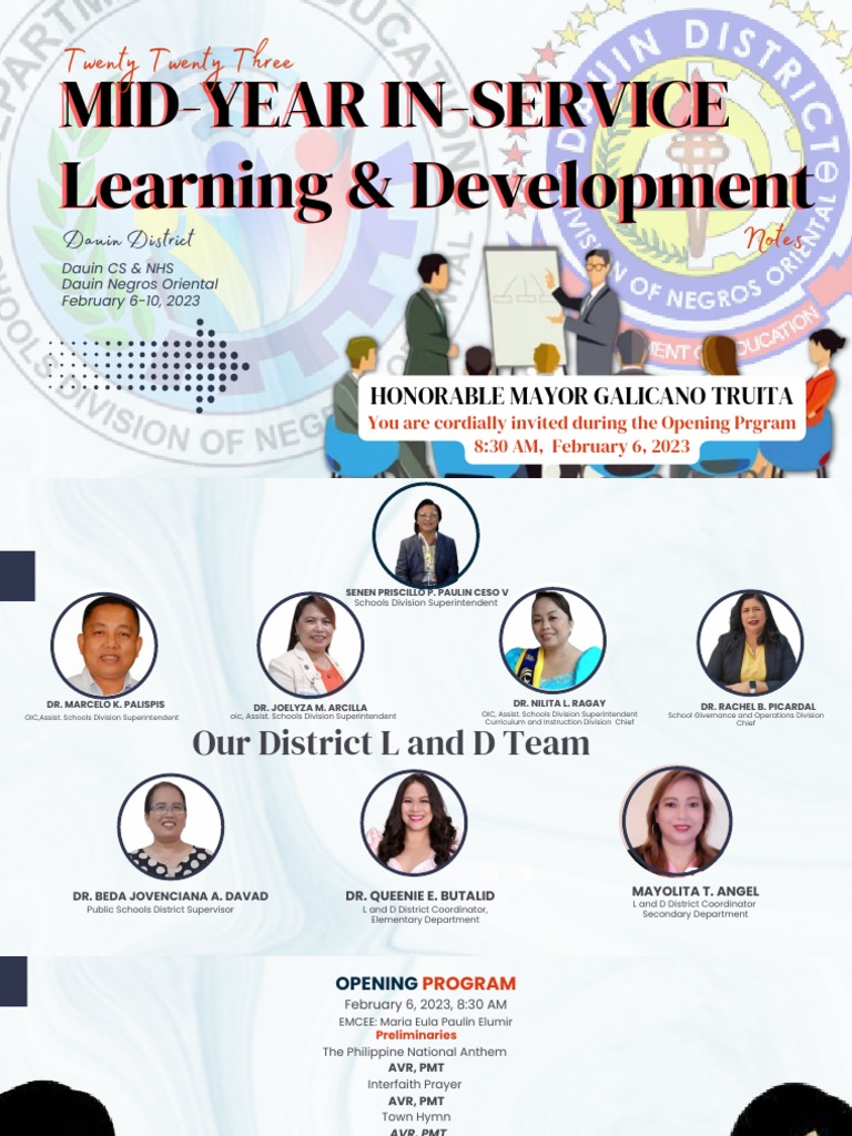 Empowering Educators: 2023 Mid-Year In-Service Learning and Development Program for Dauin ...