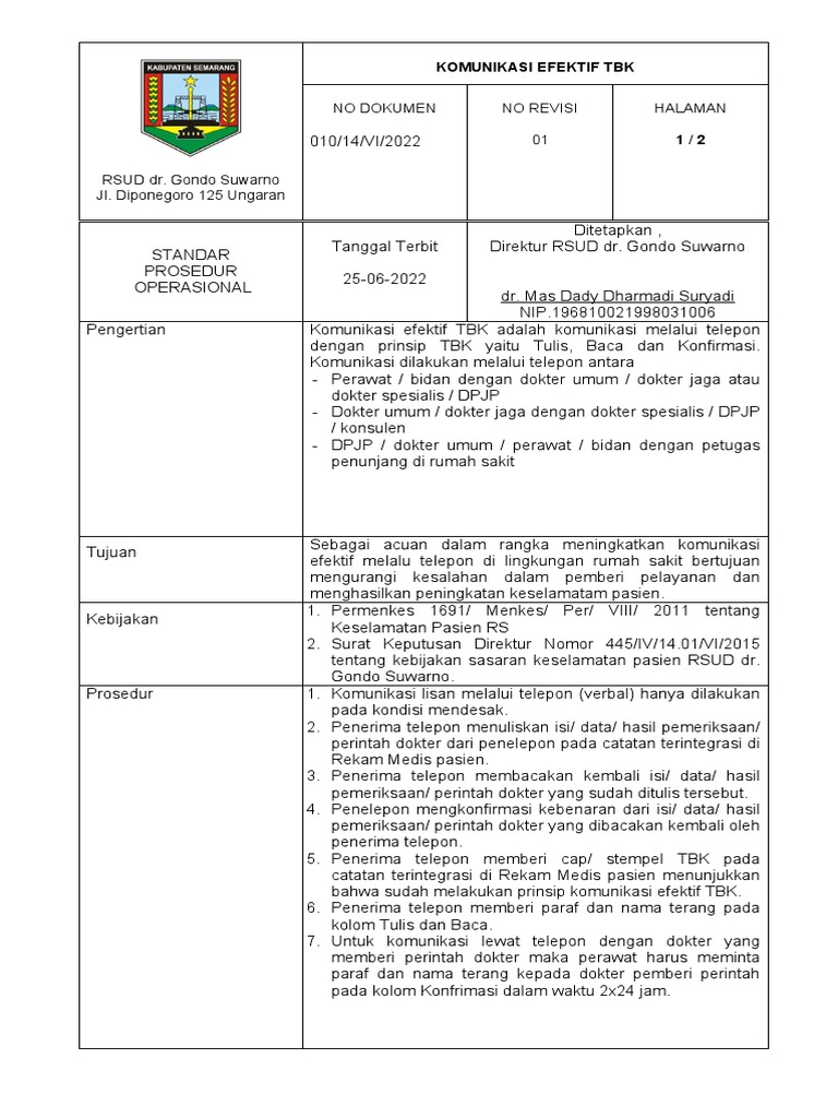 Spo Komunikasi Efektif TBK | PDF