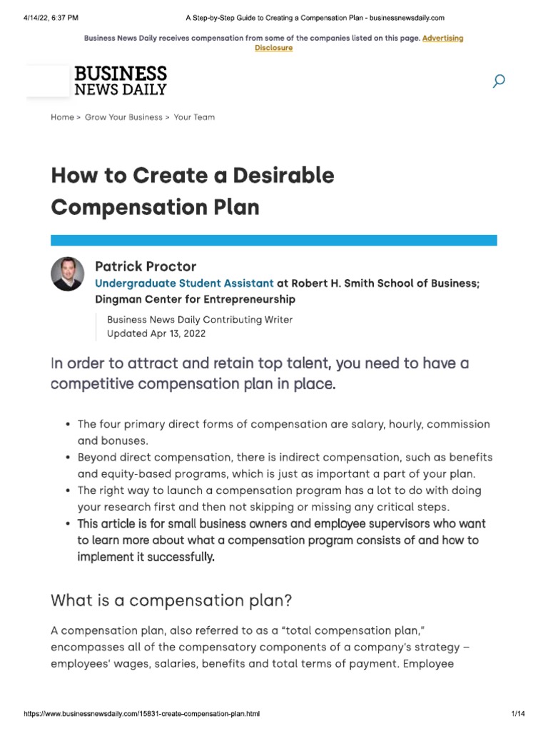 Creating A Compensation Plan | PDF