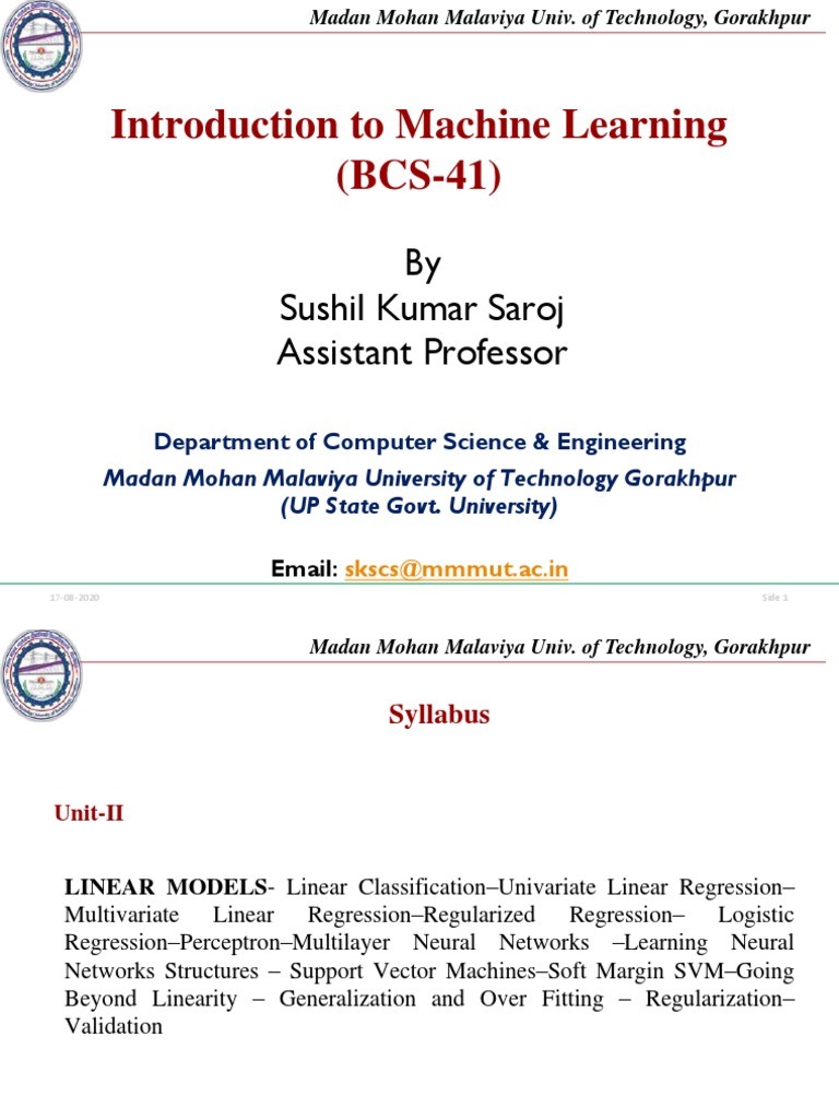 2nd Unit ML | PDF | Support Vector Machine | Logistic Regression
