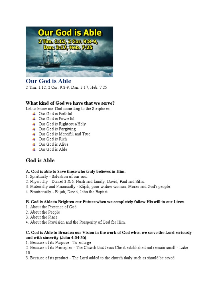 Our God Is Able | PDF