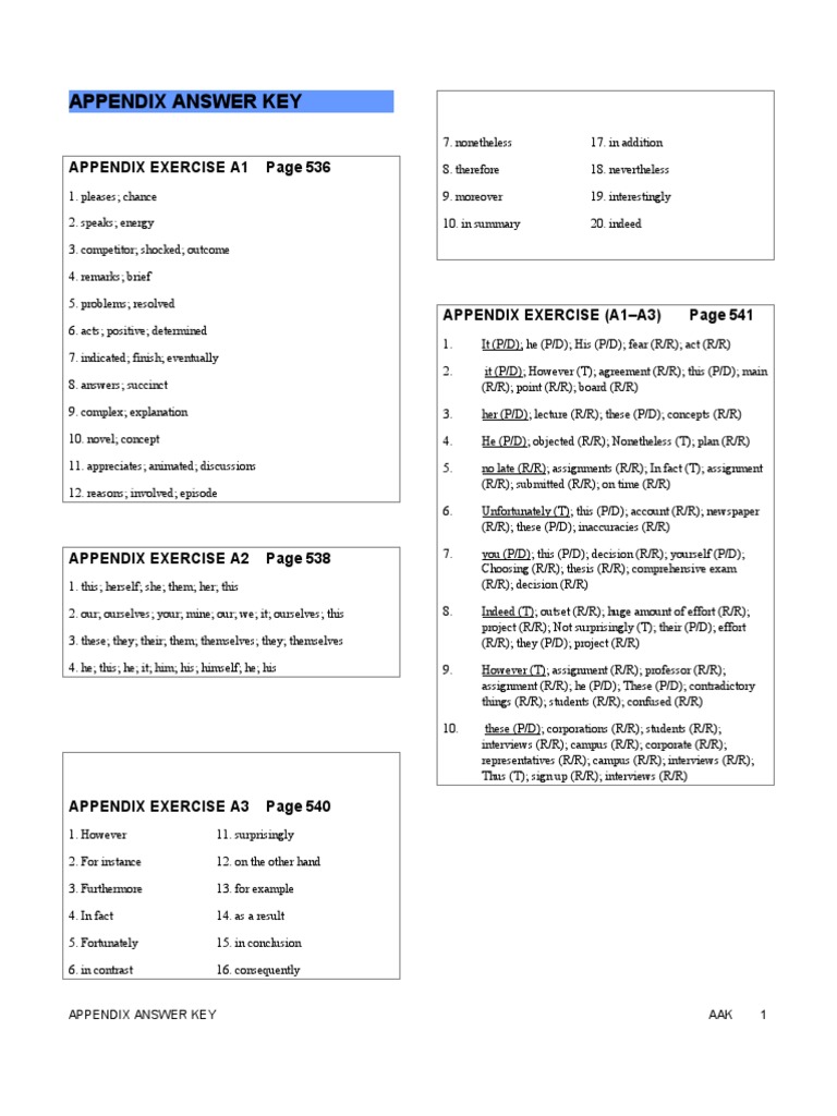 Longman TOEFLPrepiBT 3e AppendixAnswerKey | PDF