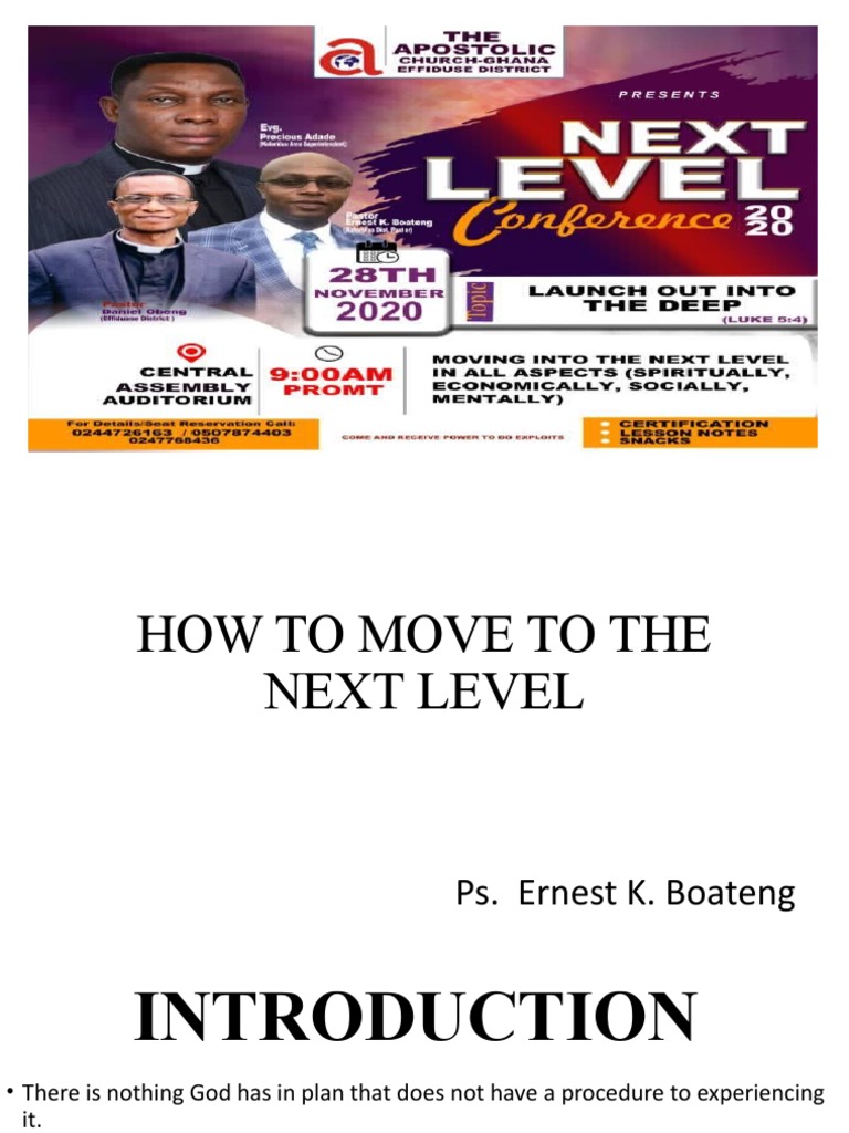 How To Move To The Next Level | Download Free PDF | Bible | Theology