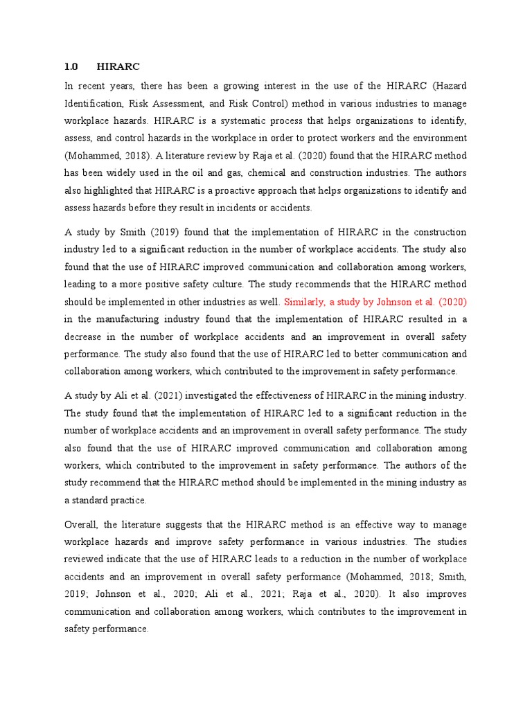 HIRARC and OHS Improvement in Malaysia | PDF | Occupational Safety And ...