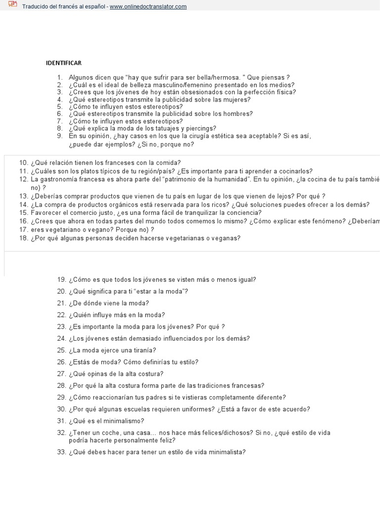 BANQUE DE QUESTIONS - EPREUVE ORALE - Fr.es | PDF | Museo | Internet