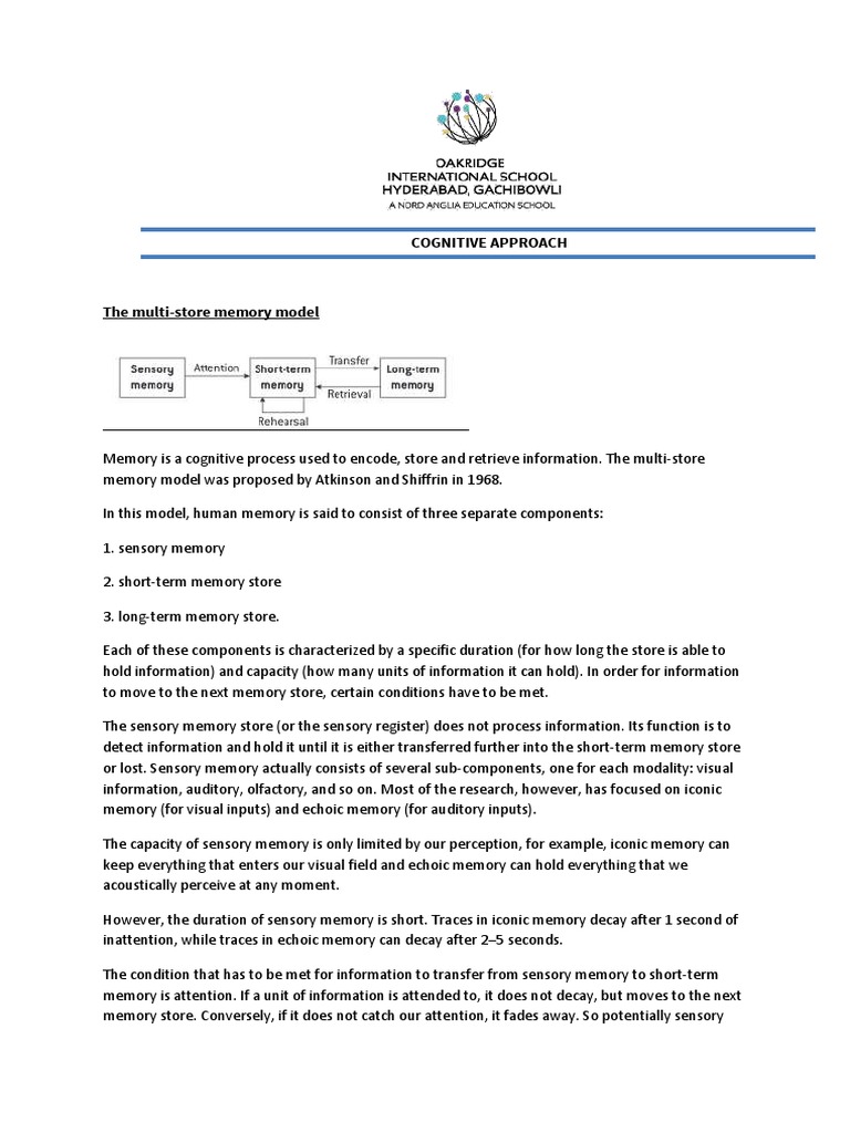 Multi-Store Memory Model | PDF | Memory | Perception