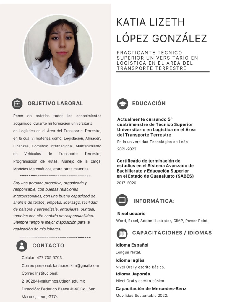 Curriculum López González Katia Lizeth | Descargar gratis PDF | Transporte