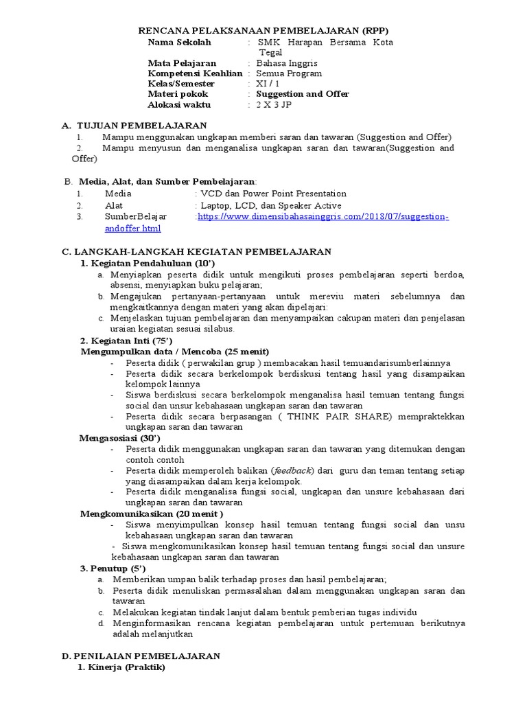 RPP B.ing Kls Xi 2022-2023 | PDF | Karier & Perkembangan | Seni & Disiplin Bahasa