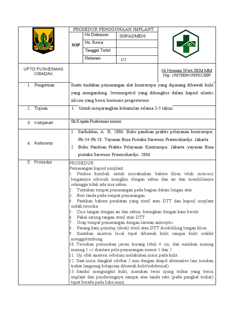 Sop KB Implant | PDF