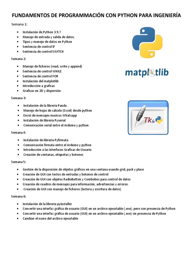 Fundamentos de Programmación Con Python para Ingeniería | PDF