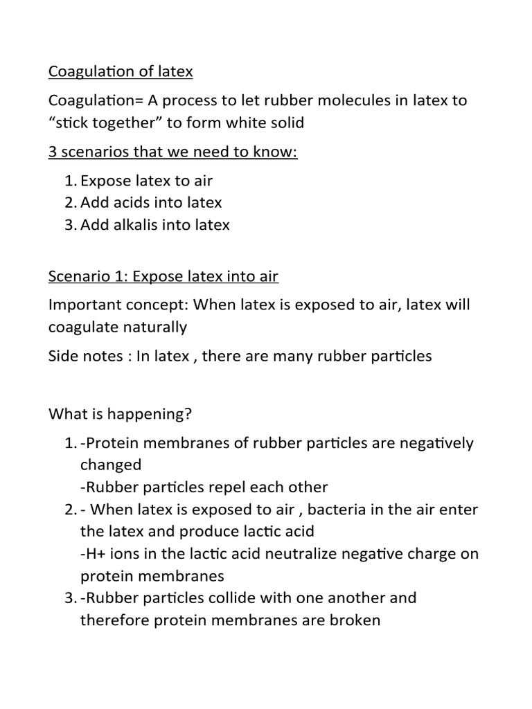 Coagulation of Latex | PDF | Natural Rubber | Acid