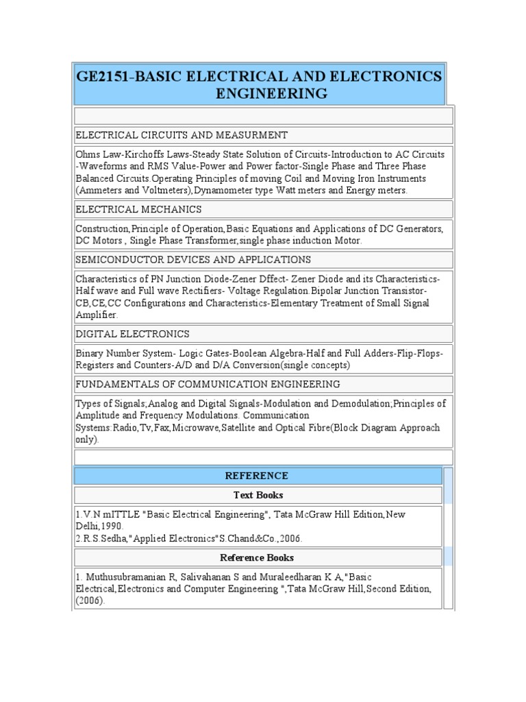 Intro to Electrical Engineering | PDF | Science & Mathematics | Computers