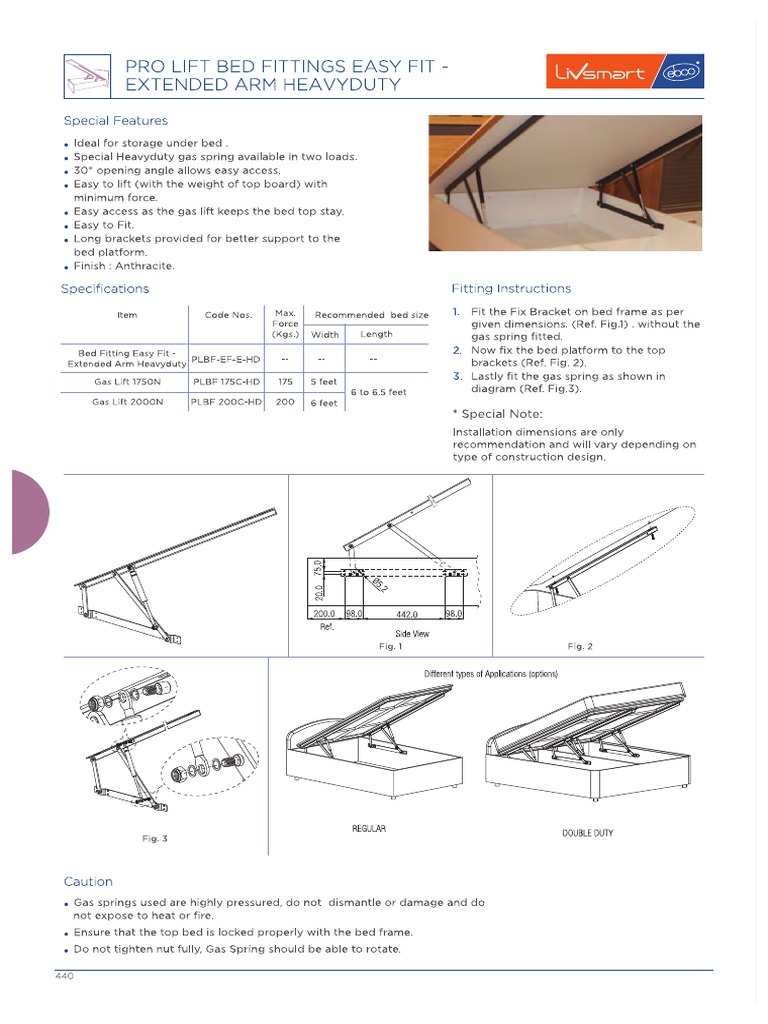 Pro Lift Bed Fitting Easy Fit Extended Arm Heavyduty | PDF