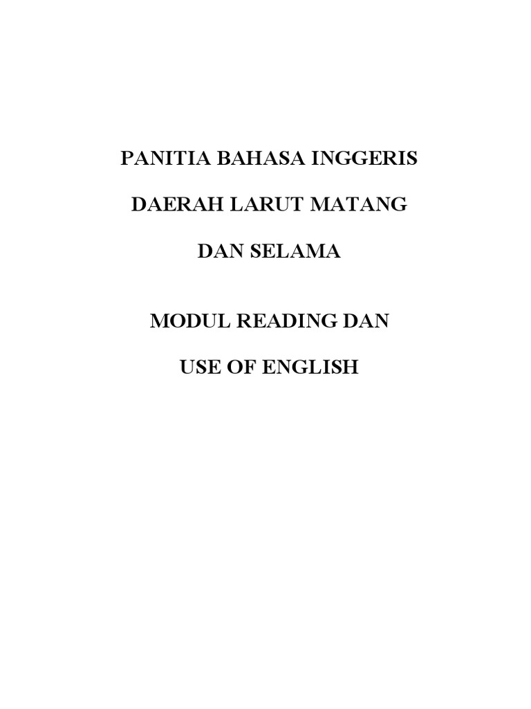 F4 Module Reading and Use of English | PDF