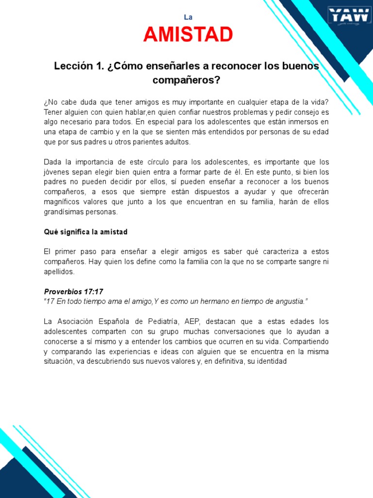 Cómo Elegir Buenos Amigos Adolescentes | PDF | Adolescencia