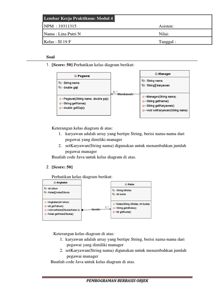 Kode Java Pemrograman Berbasis Objek | PDF | Metode & Bahan Ajar