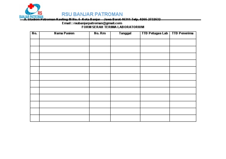 Form Serah Terima Laboratorium | PDF
