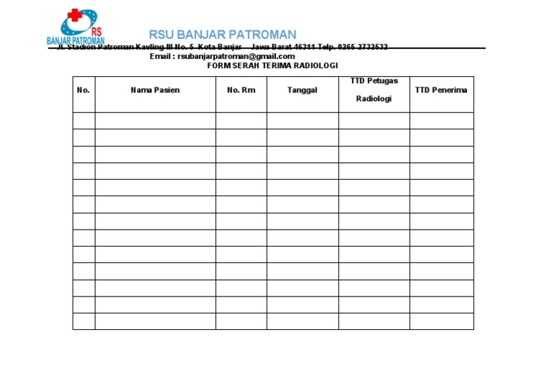 Form Serah Terima Radiologi | PDF
