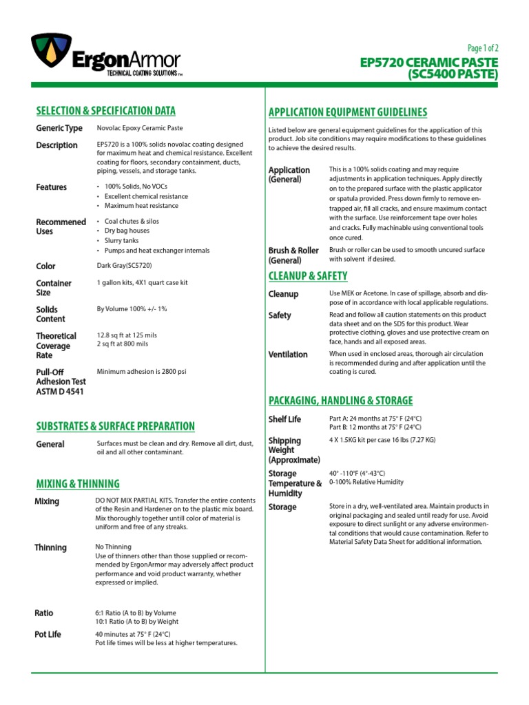 Novocat EP5720 Ceramic Paste | PDF | Solid | Humidity