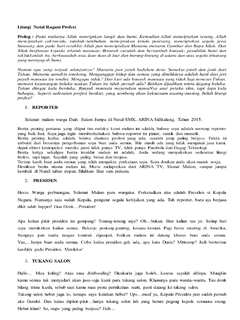 Liturgi Ragam Profesi | PDF