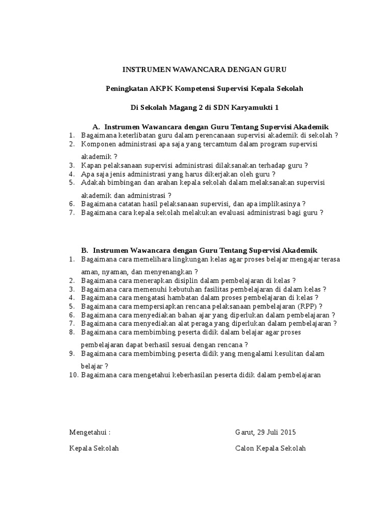 Laporan Hasil Wawancara TPM Dengan para Guru | PDF
