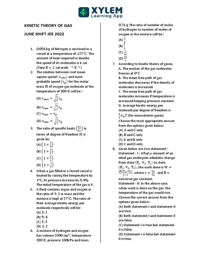 Kinetic Theory of Gases Overview | PDF | Gases | Temperature