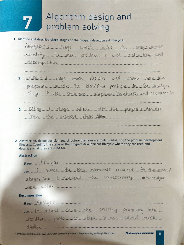 Chapter 7 - Workbook Answers | PDF