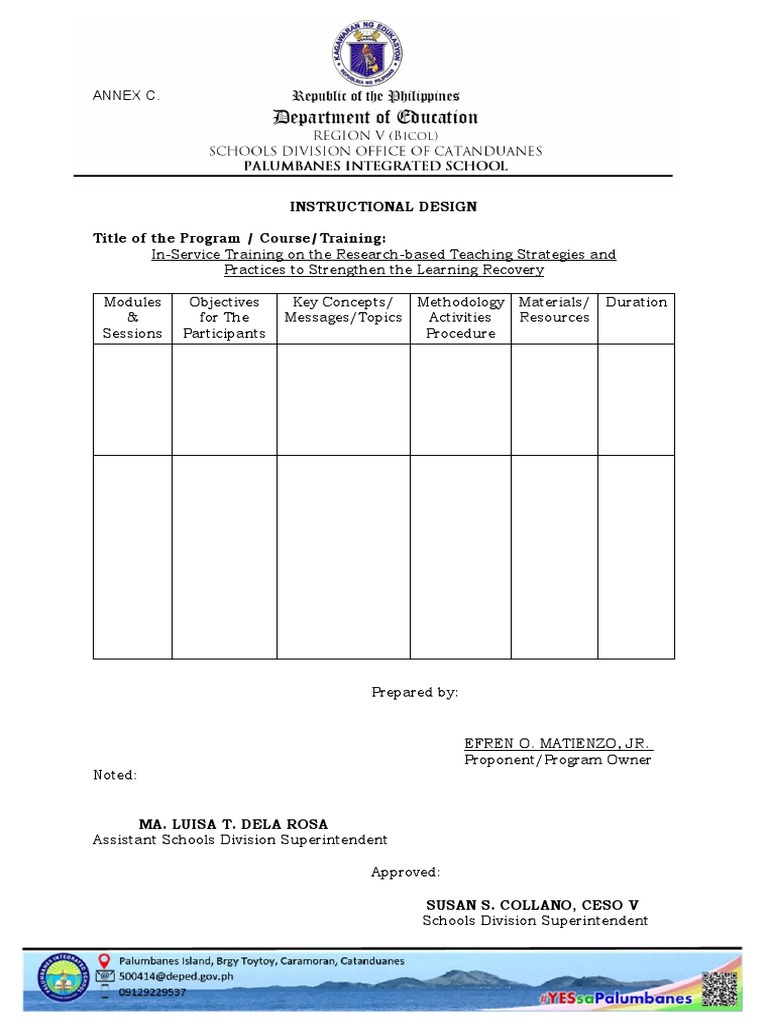 Instructional Design Template | PDF