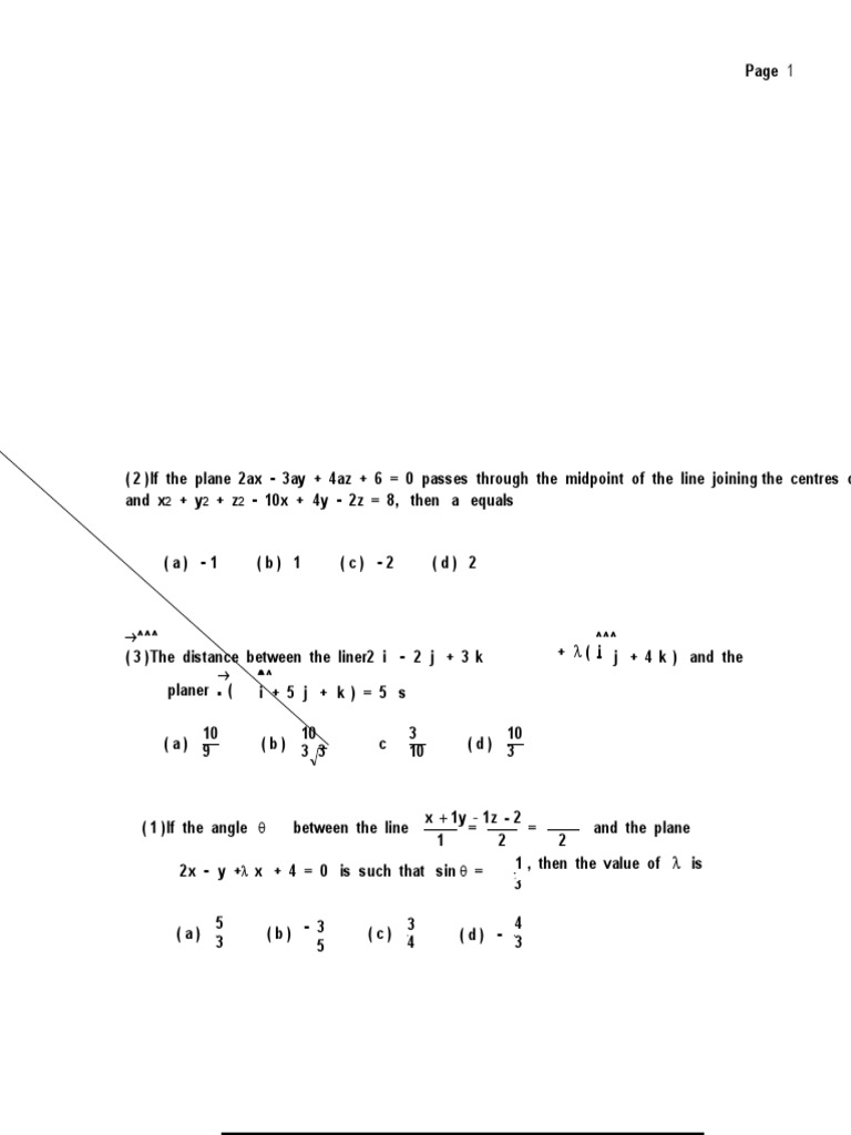 Mathematics 3d Geometry MCQ | PDF | Sphere | Elementary Geometry