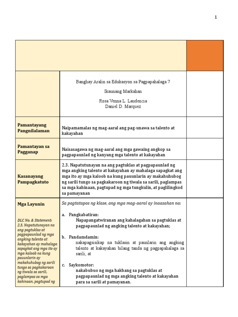 5th Lesson Plan Submission | PDF