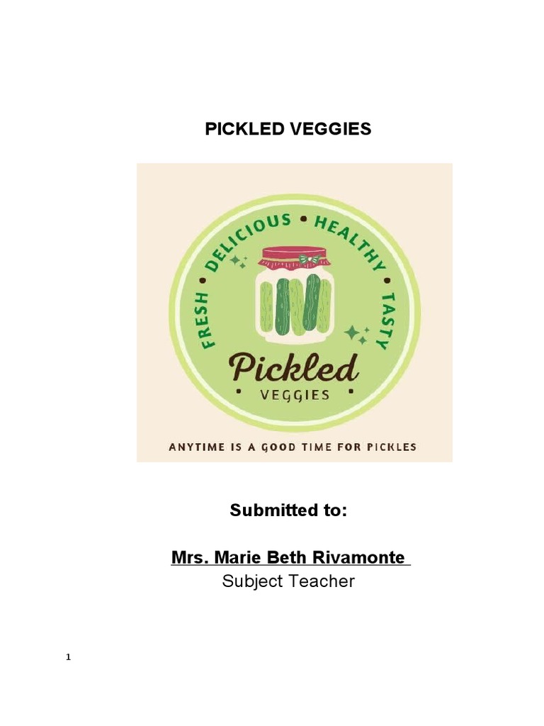 g4 Entrep Business Plan | PDF | Pickling | Marketing
