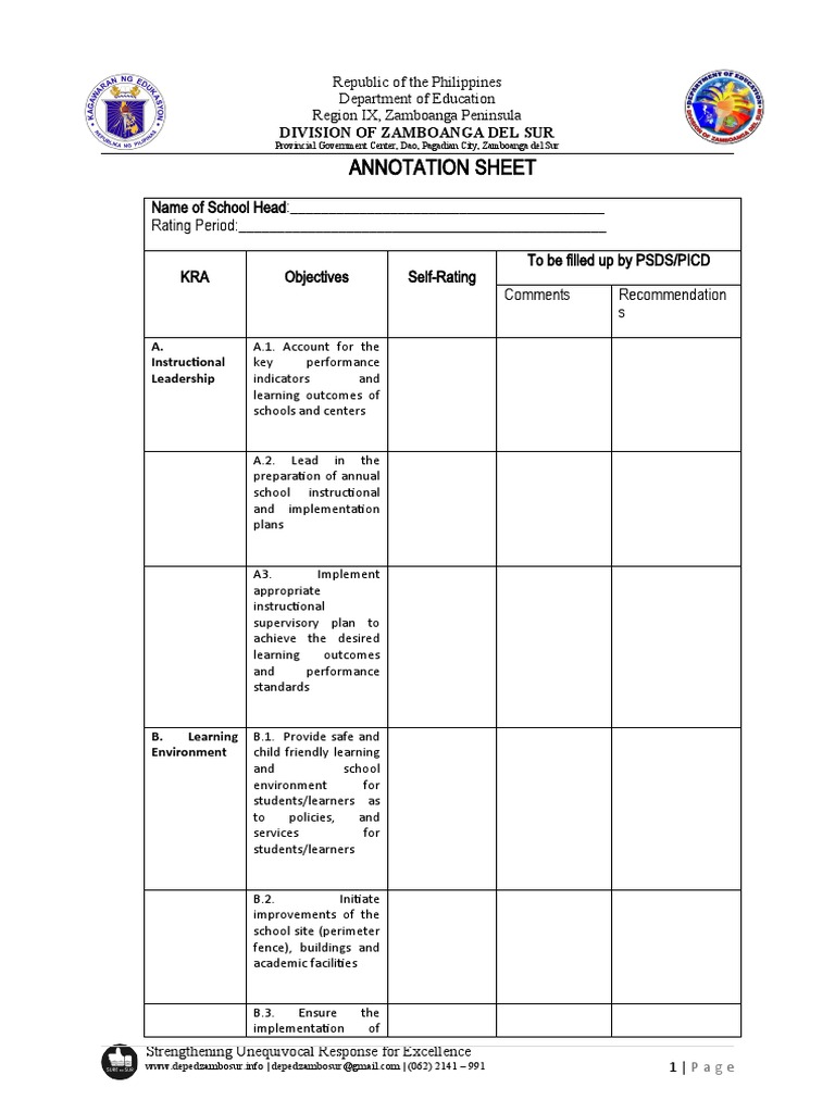 Annotation Sheet | Download Free PDF | Learning