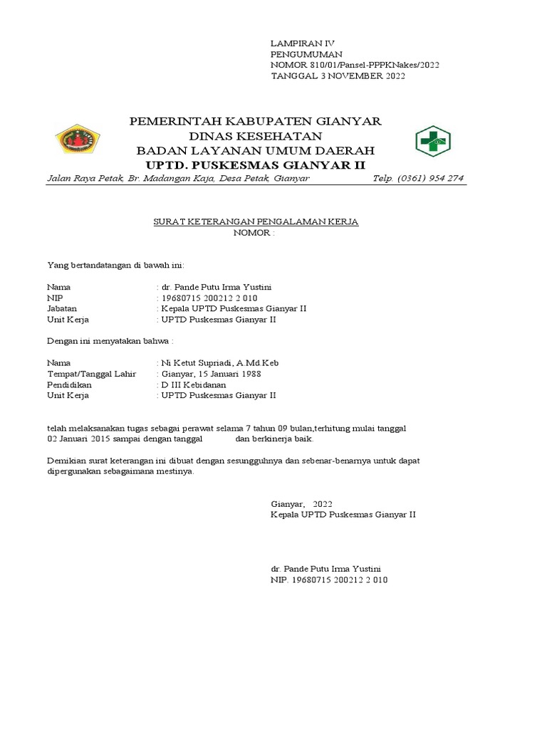 Surat Keterangan Non Asn | PDF