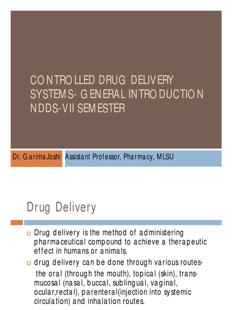 2160 - Controlled Drug Delivery System | PDF | Solubility | Polymers