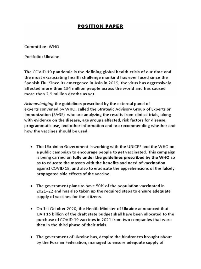 Ukraine's COVID-19 Vaccination Strategy | PDF | World Health ...