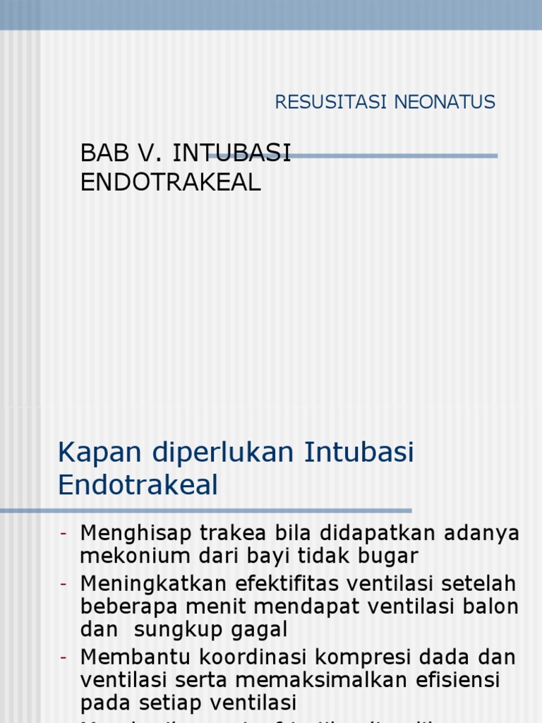 Intubasi Endotrakeal | PDF