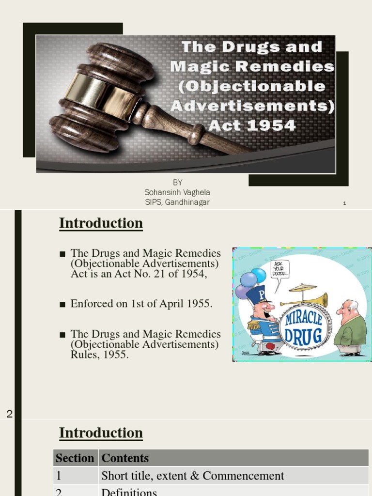 Drugs & Magic Remedies Act 1954 | PDF | Drugs | Pharmacist