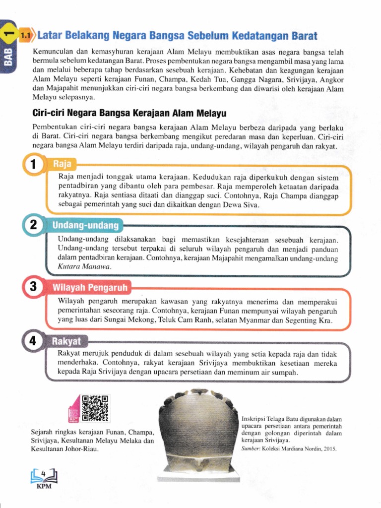 Buku Teks Sejarah T4 - Bab 1 | PDF