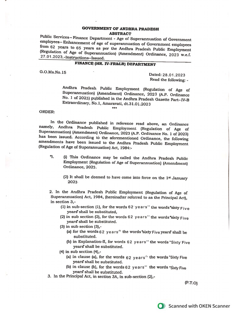 Go MS No15. Andhra Pradesh | PDF