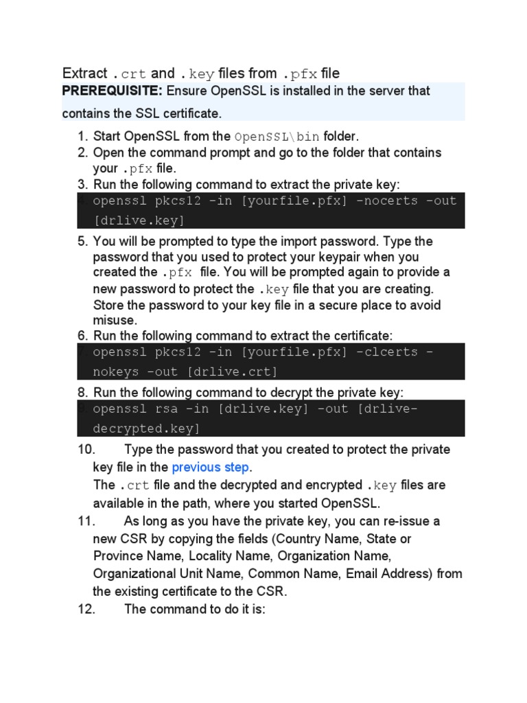 3.1.1.6.1 How To Get Private Key and Generate CSR From A Certificate ...