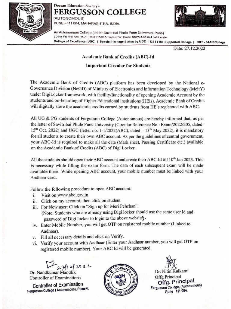 ABC Circular | PDF | Academic Degree