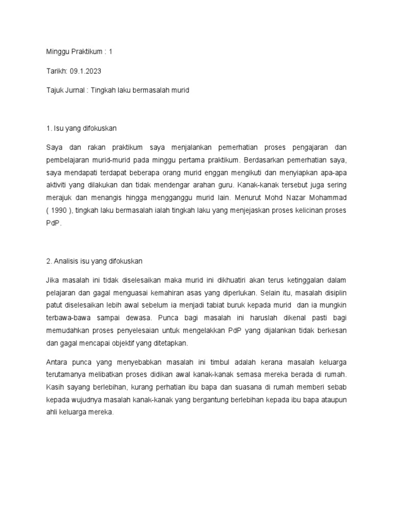 Jurnal Minggu 1 | PDF