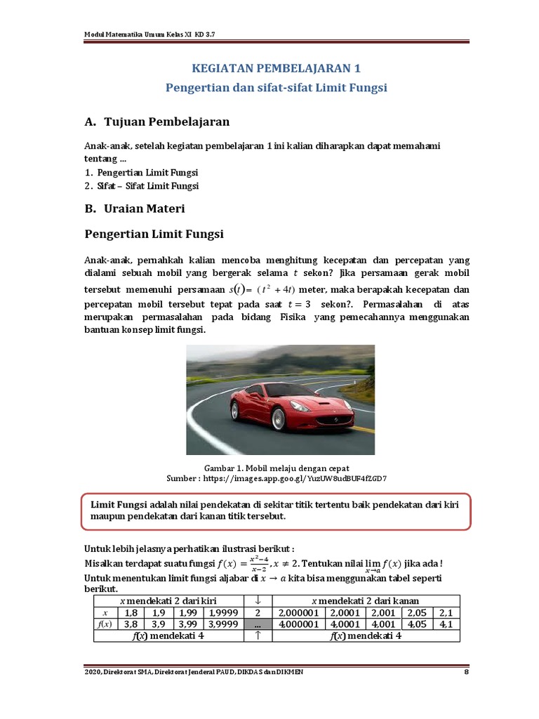 Modul Limit | PDF | Metode & Bahan Ajar