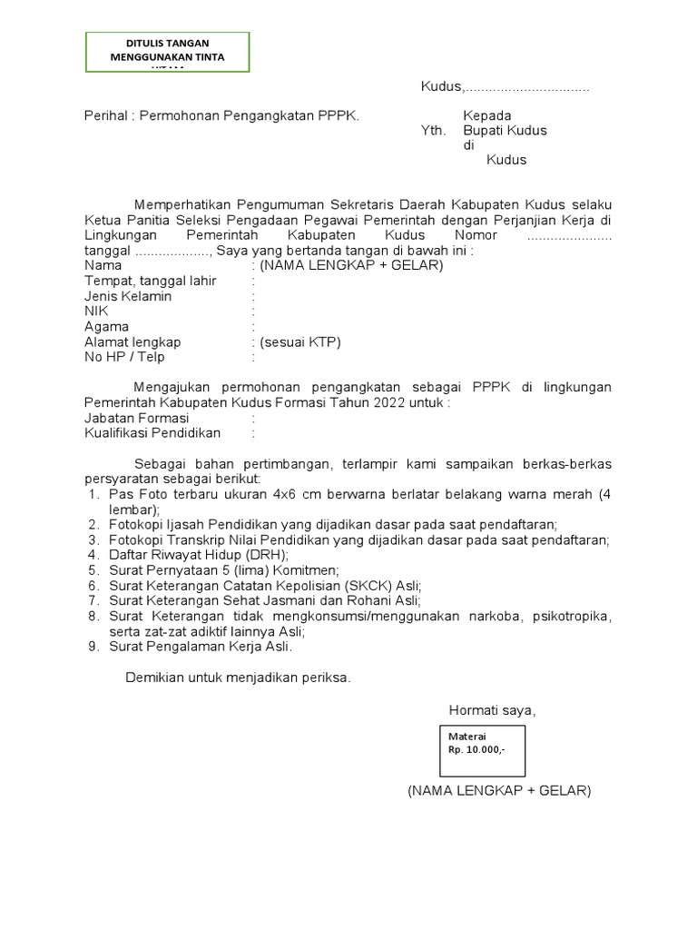 Surat Lamaran Dan Surat 5 Point | PDF