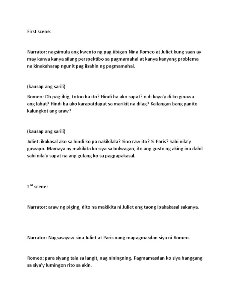 Romeo at Juliet Script | PDF