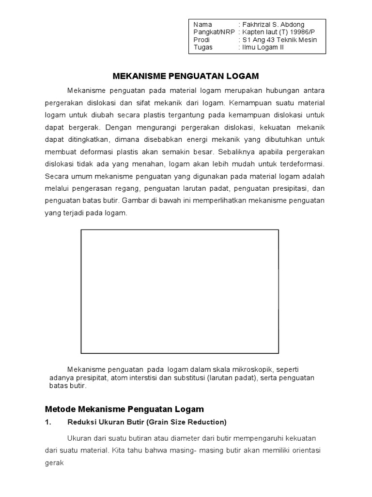 KPT Fakhrizal S.abdong Tugas 31 Oktober 2022 Mekanisme Penguatan Logam ...