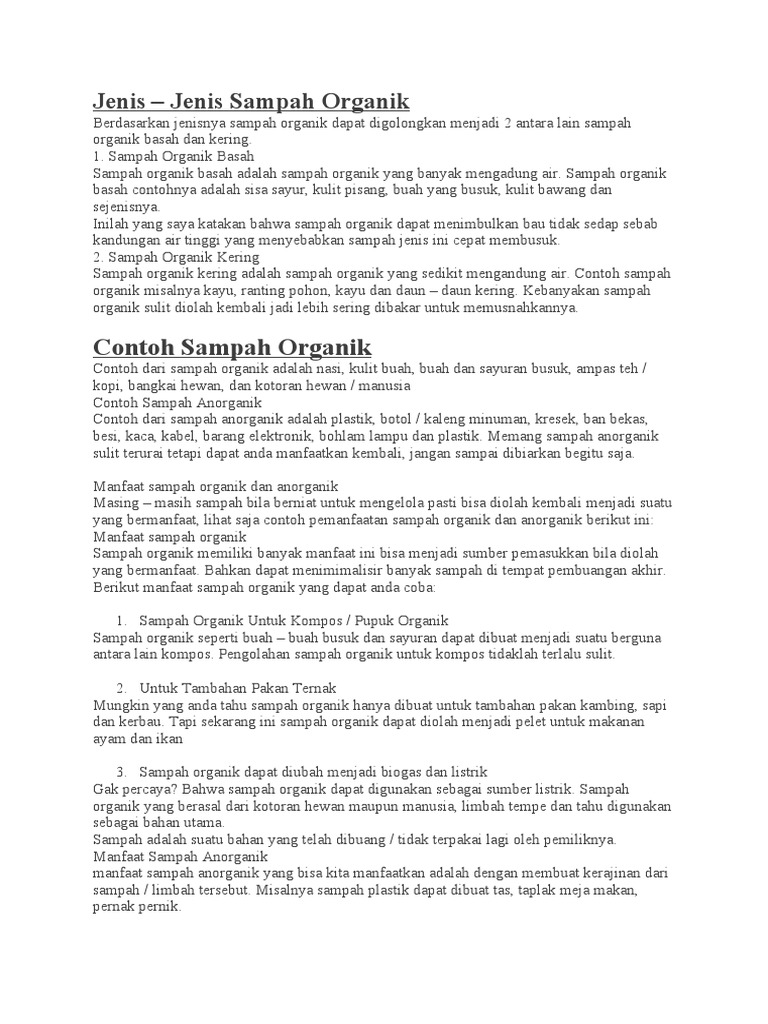 Jenis Sampah | PDF