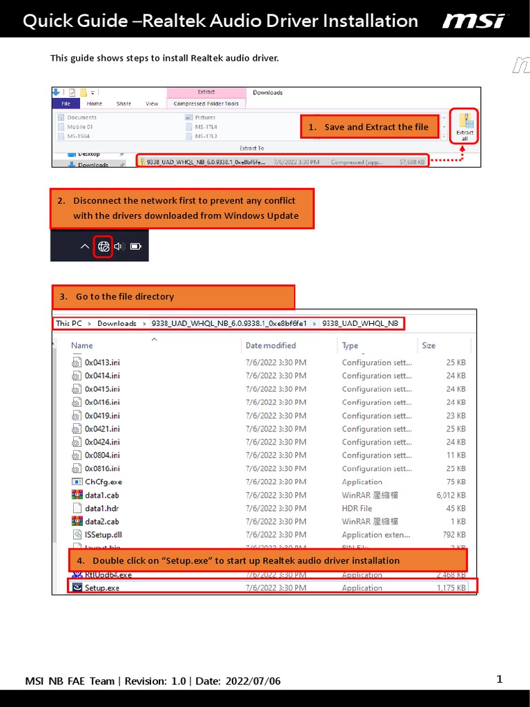 NB Quick Guide Realtek Audio Driver Installation en | PDF