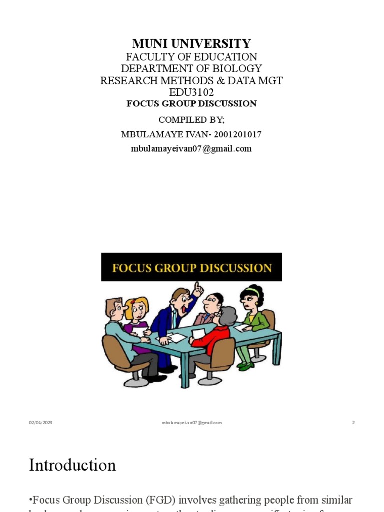 Focus Group Discussion | PDF | Focus Group | Cognition