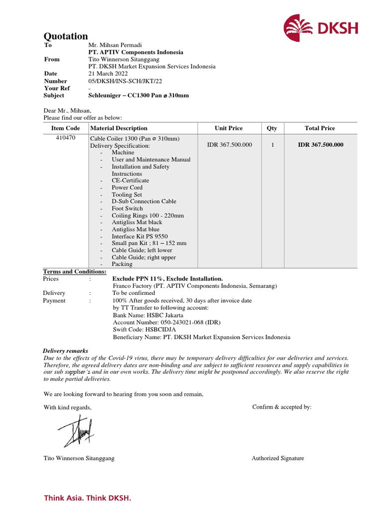 Penawaran Schleuniger - CC1300 - PT. DKSH Market Expansion Services ...
